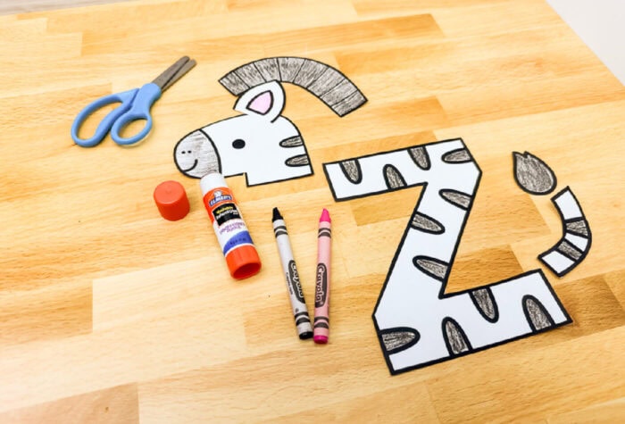 Free Printable Uppercase Letter Z Craft Template 🦓