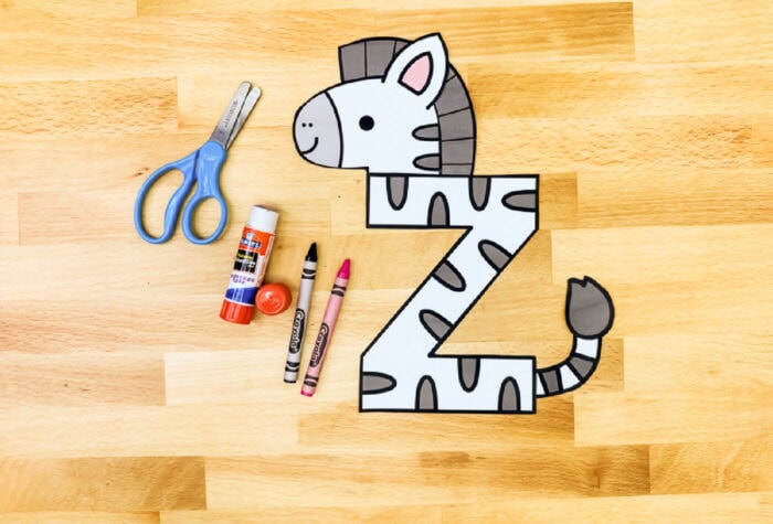 Free Printable Uppercase Letter Z Craft Template 🦓