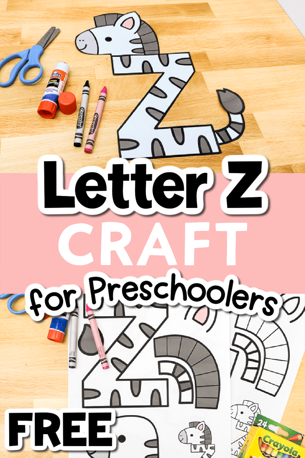 Free Printable Uppercase Letter Z Craft Template 🦓
