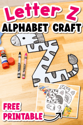 Free Printable Uppercase Letter Z Craft Template 🦓