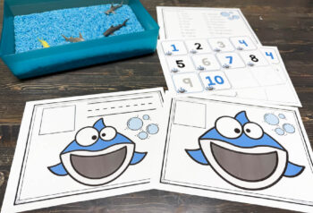Easy Preschool Shark Play Dough Counting Mats 🦈