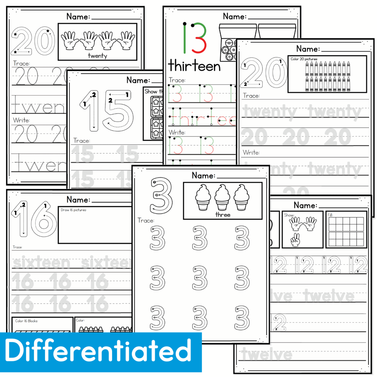 Number Worksheets Convenience Bundle - Life Over C's